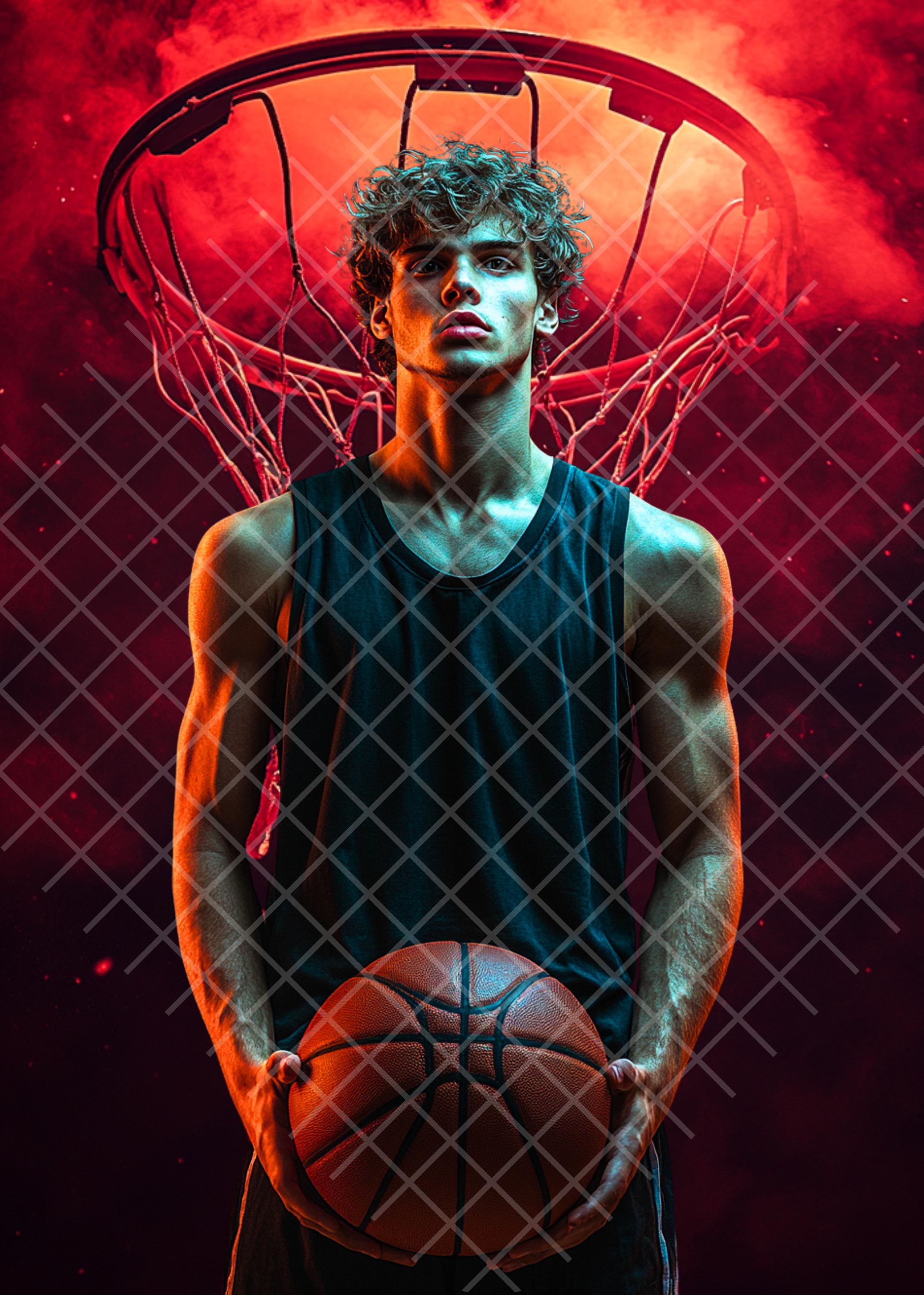Street Basketball Digital Backdrop, Dramatic Night Photography ...