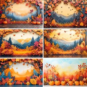 Autumn Wonderland Digital Backdrop | Fall Kids Photography Background ...