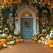 Fall Porch Digital Backdrop | Pumpkin, Flower, Front Door Scene ...