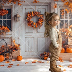 Rustic Autumn Porch Digital Backdrop | Cozy Fall Kids Photography ...