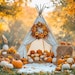 Autumn Teepee Digital Backdrop for Kids Photography, Ai-generated ...