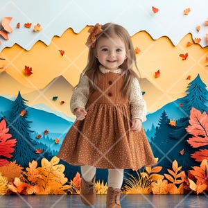 Autumn Wonderland Digital Backdrop Fall Kids Photography Background ...