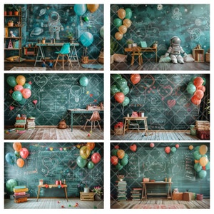 Back to School Chalkboard Digital Backdrop: Classroom Photography ...