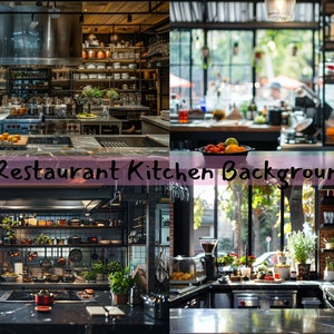 Modern Kitchen Digital Backdrops, Restaurant Kitchen Digital Background ...