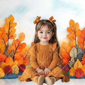 Autumn Wonderland Digital Backdrop | Fall Kids Photography Background ...