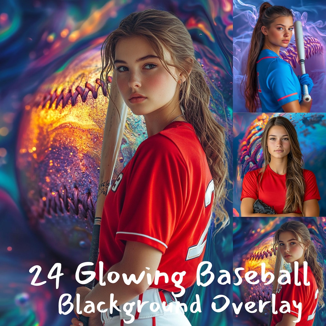 Glowing Baseball Digital Backdrop: Sports Photography (digital Download ...