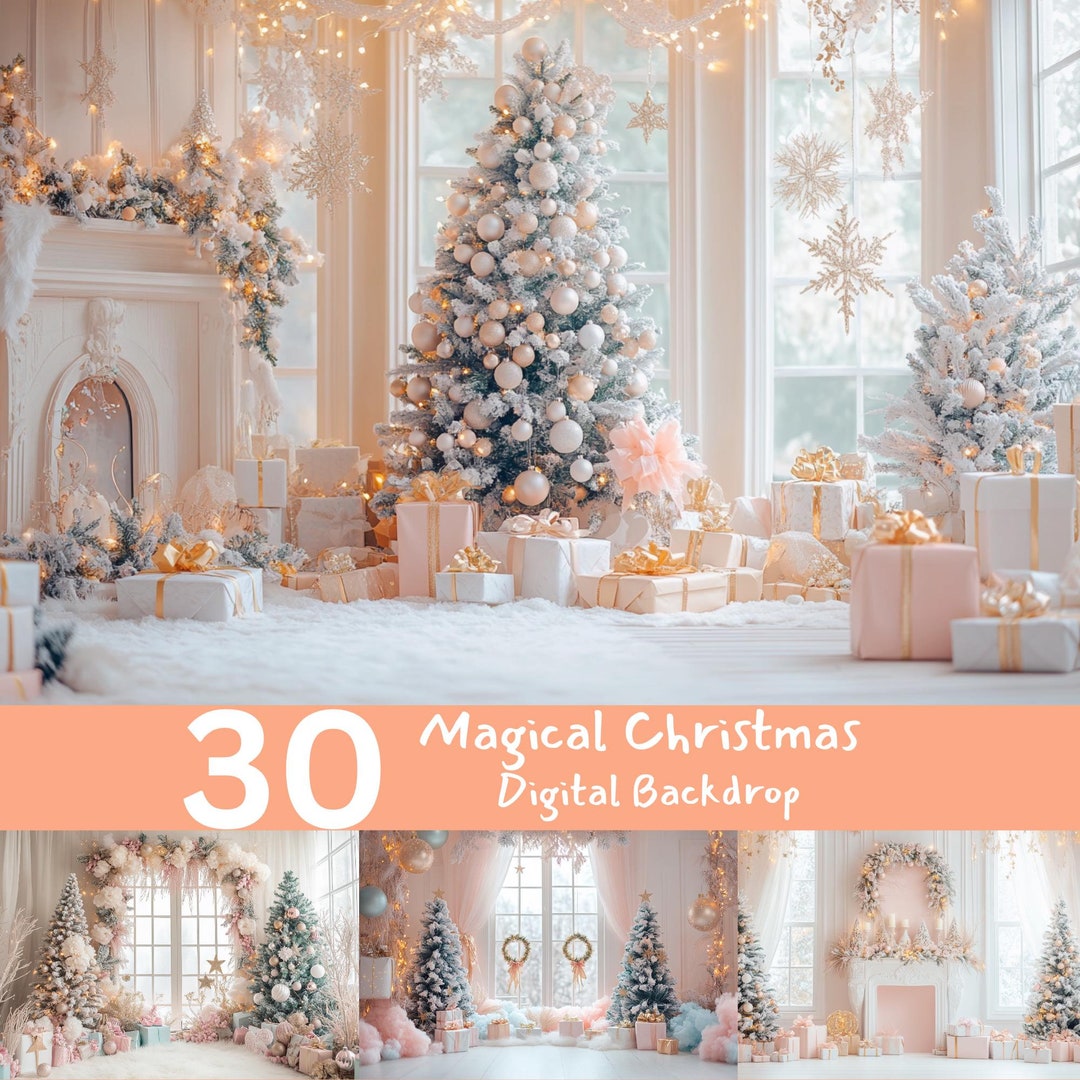 Magical Christmas Digital Backdrop for Kids Photography | High ...