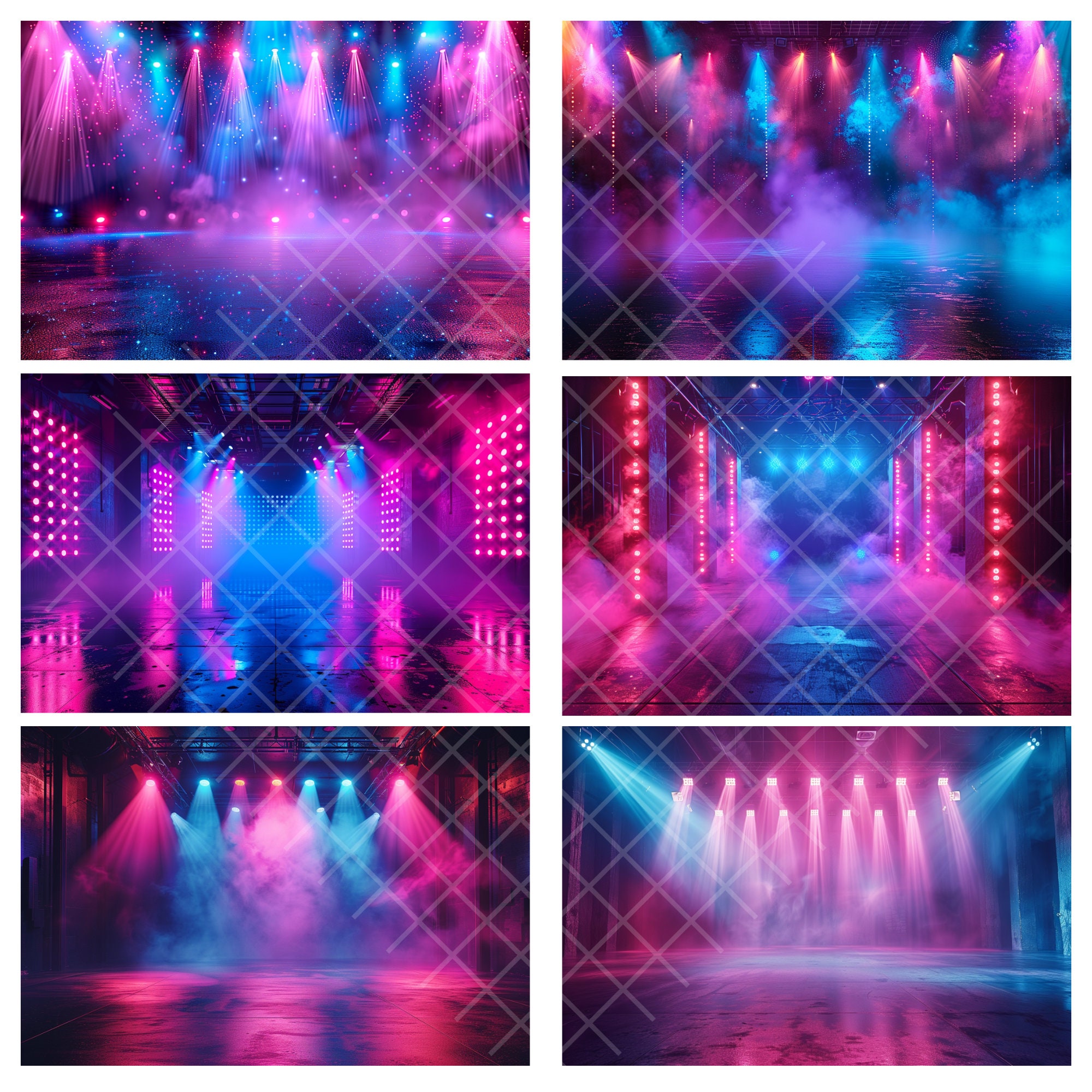 Vibrant Neon Dance Stage Digital Backdrop (JPEG) - Etsy