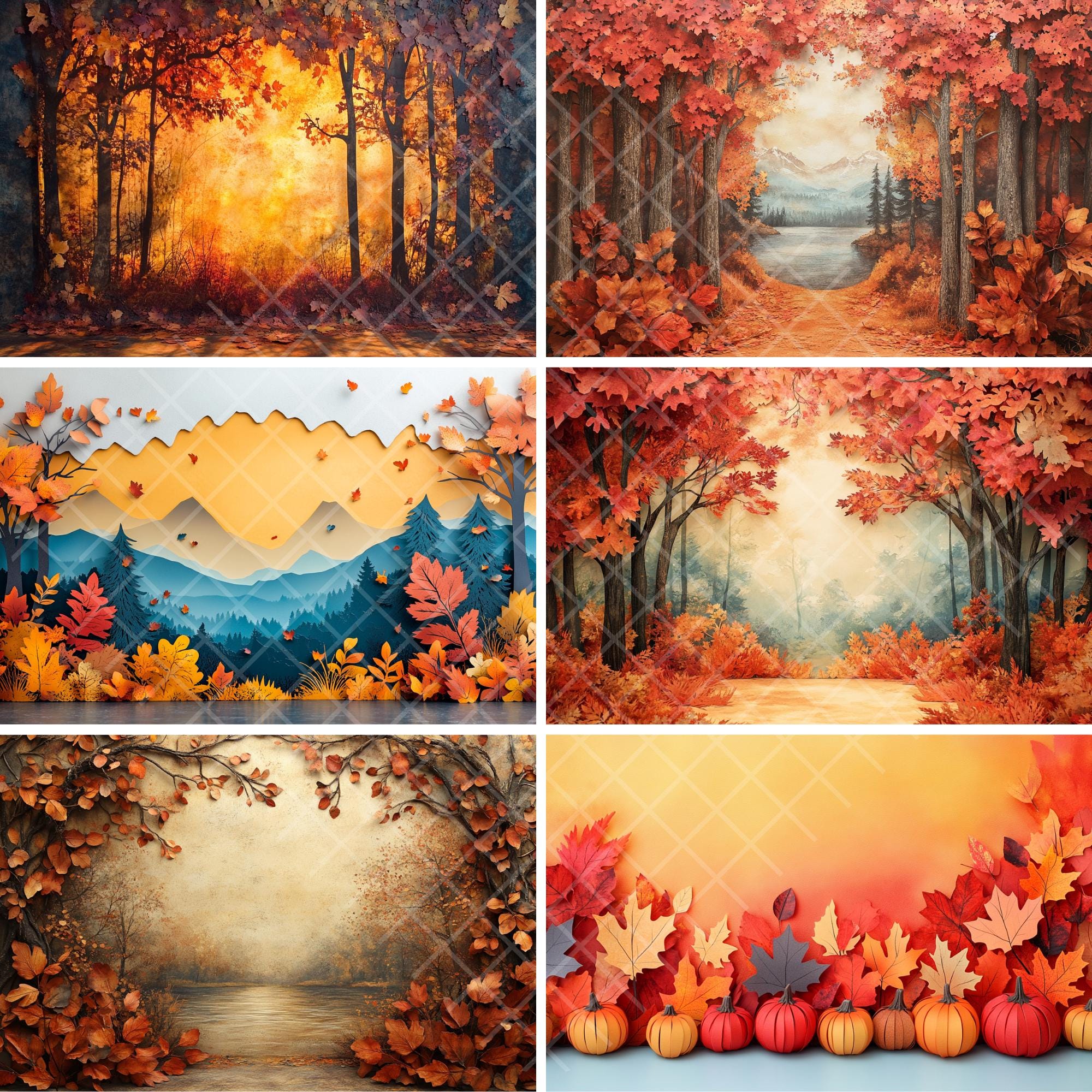 Autumn Wonderland Digital Backdrop Fall Kids Photography Background ...