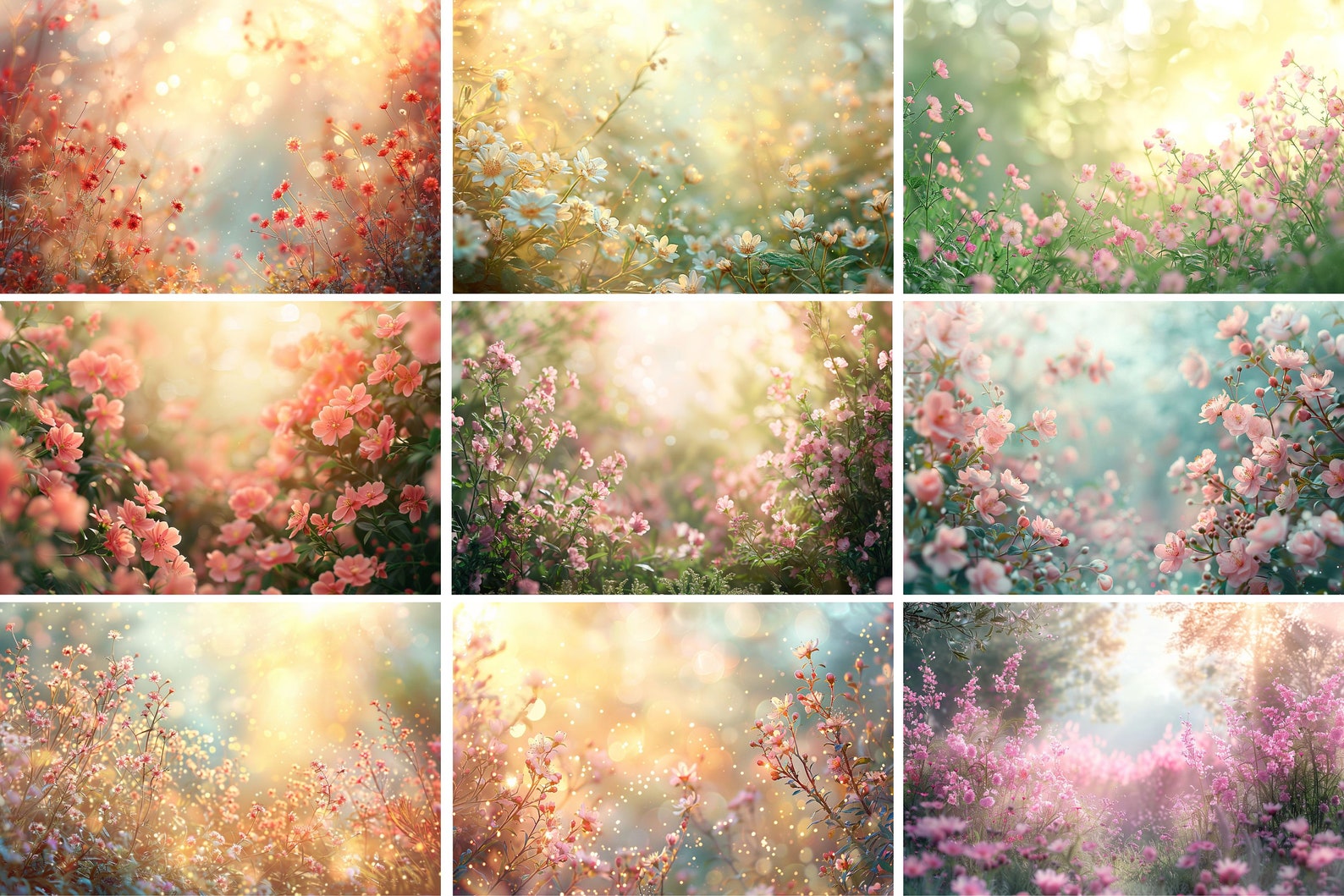 Blurred Spring Digital Backdrops, Spring's Flower Soft Focus Background ...