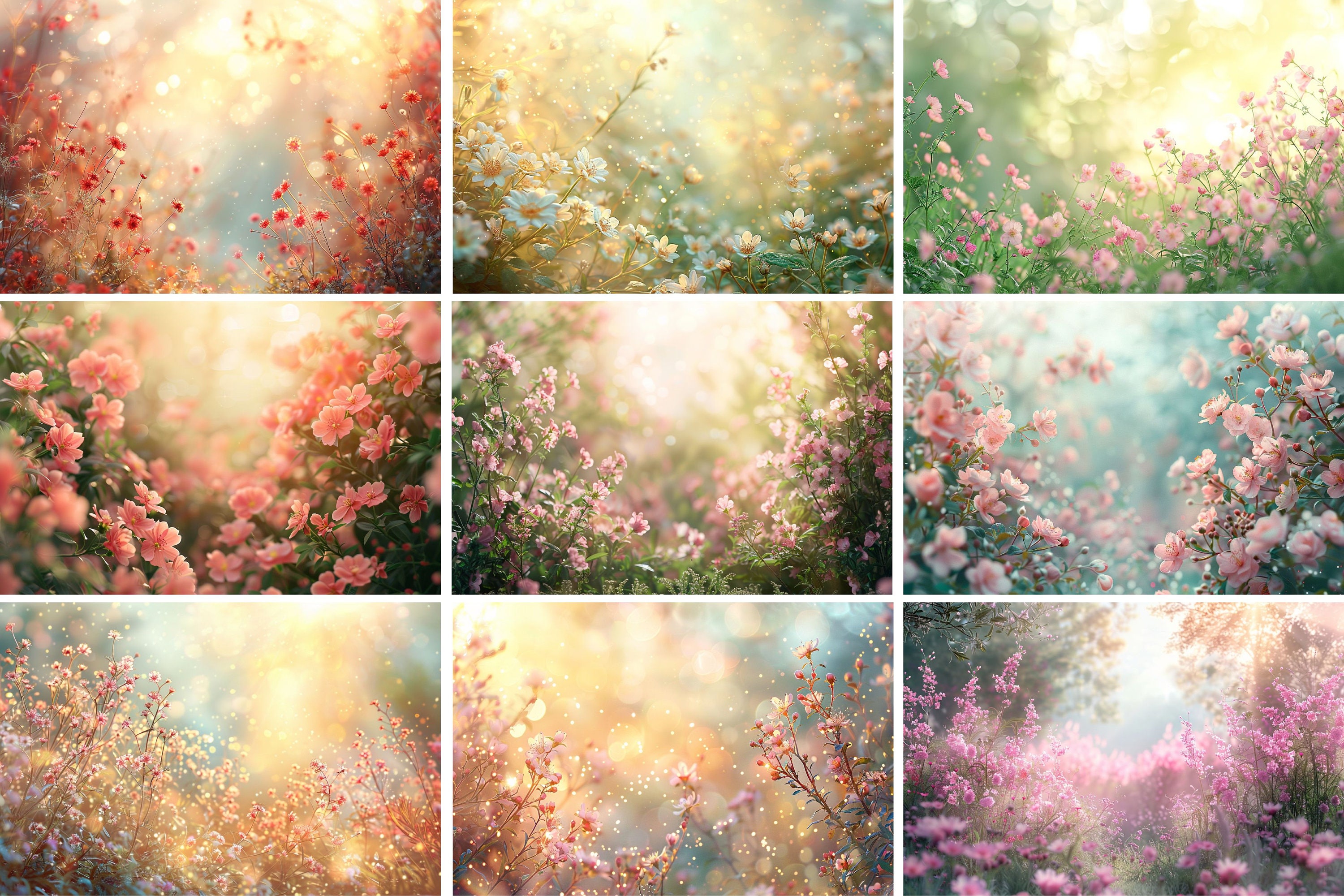 Blurred Spring Digital Backdrops, Spring's Flower Soft Focus Background ...