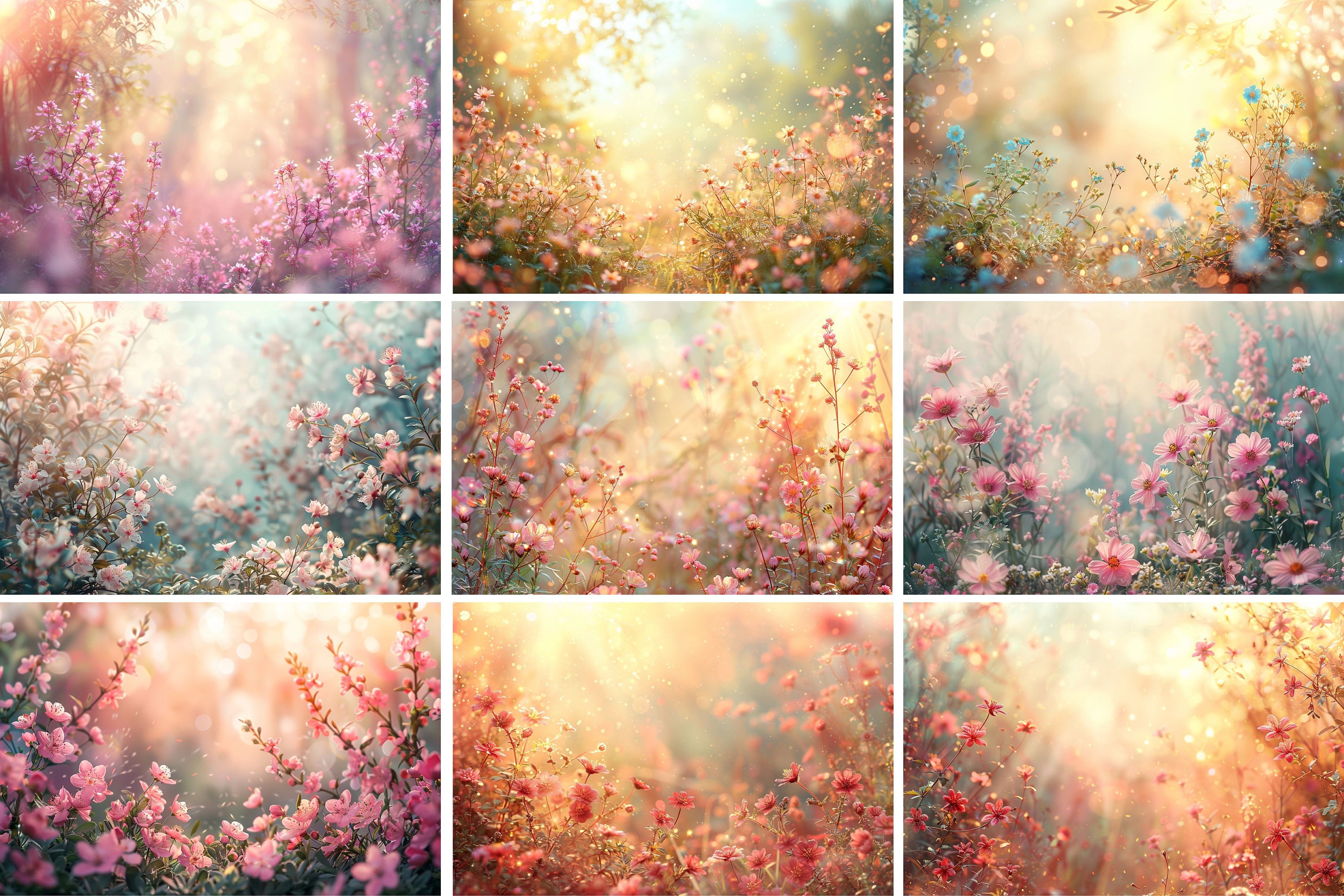 Blurred Spring Digital Backdrops, Spring's Flower Soft Focus Background ...