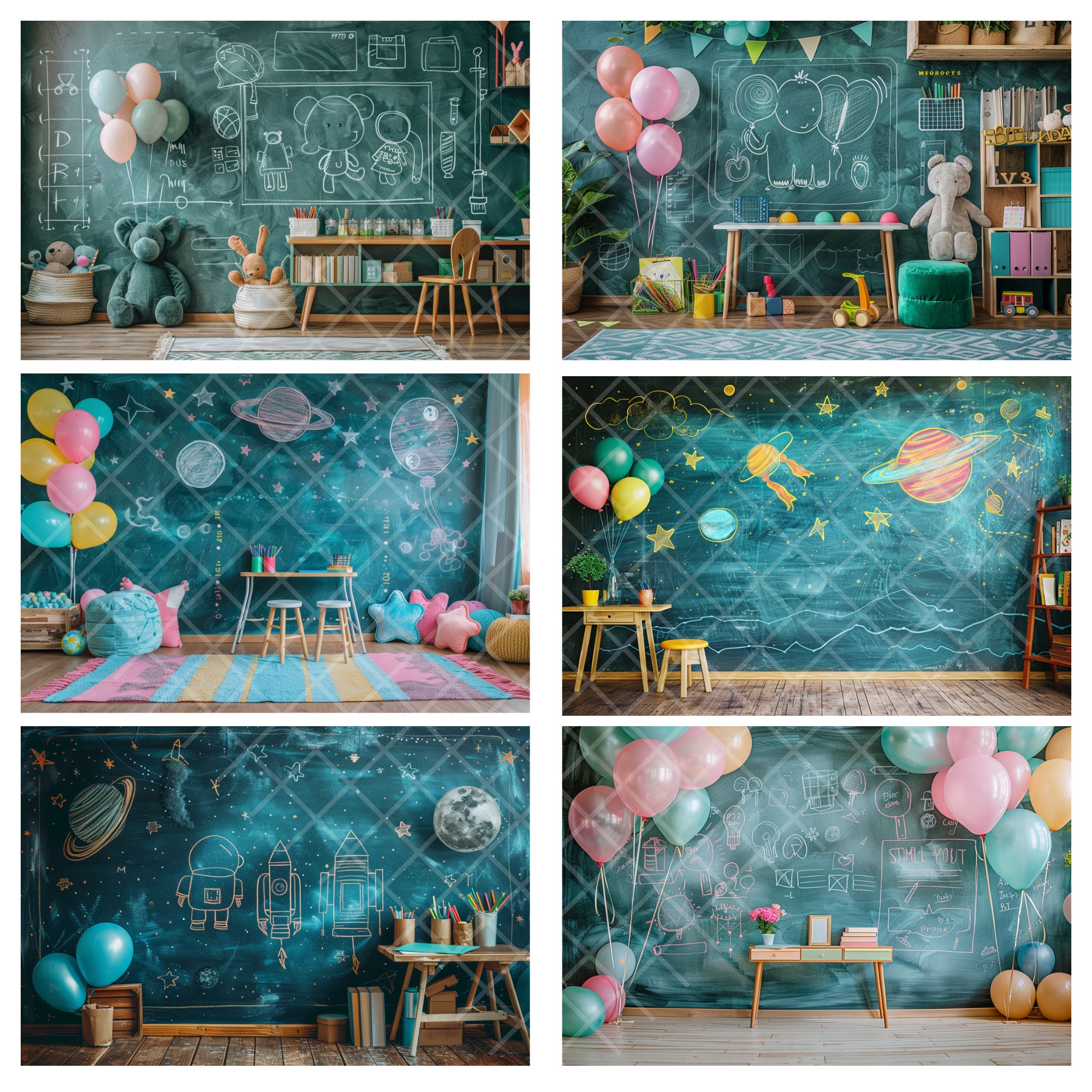 Back to School Chalkboard Digital Backdrop: Classroom Photography ...