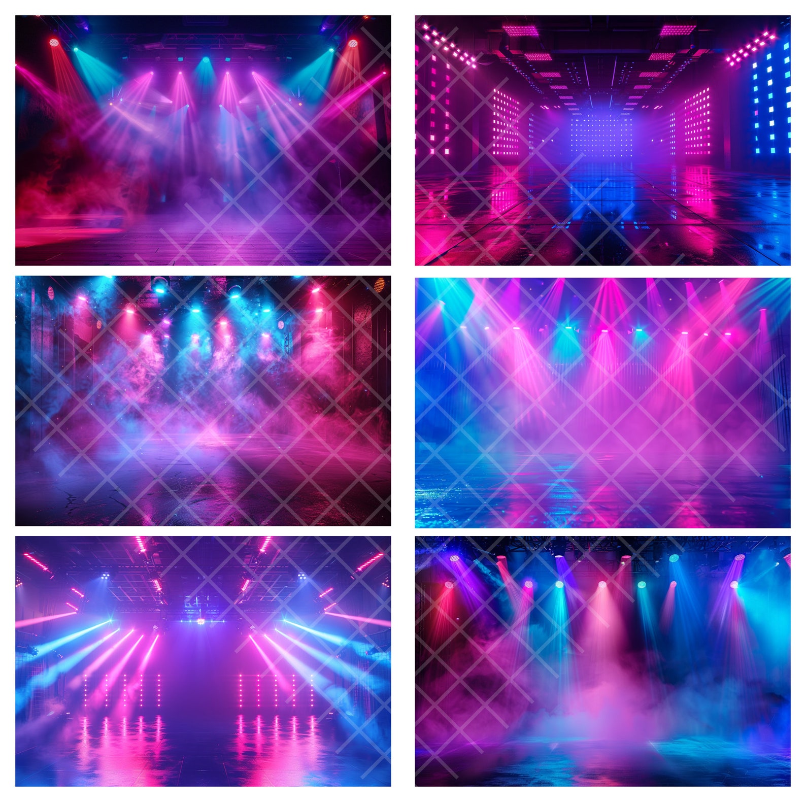 Vibrant Neon Dance Stage Digital Backdrop (JPEG) - Etsy