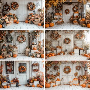 Rustic Autumn Porch Digital Backdrop | Cozy Fall Kids Photography ...