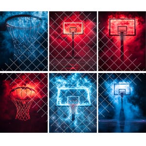 Street Basketball Digital Backdrop, Dramatic Night Photography ...