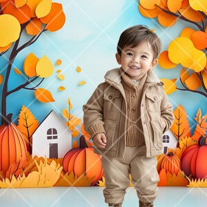 Autumn Wonderland Digital Backdrop | Fall Kids Photography Background ...