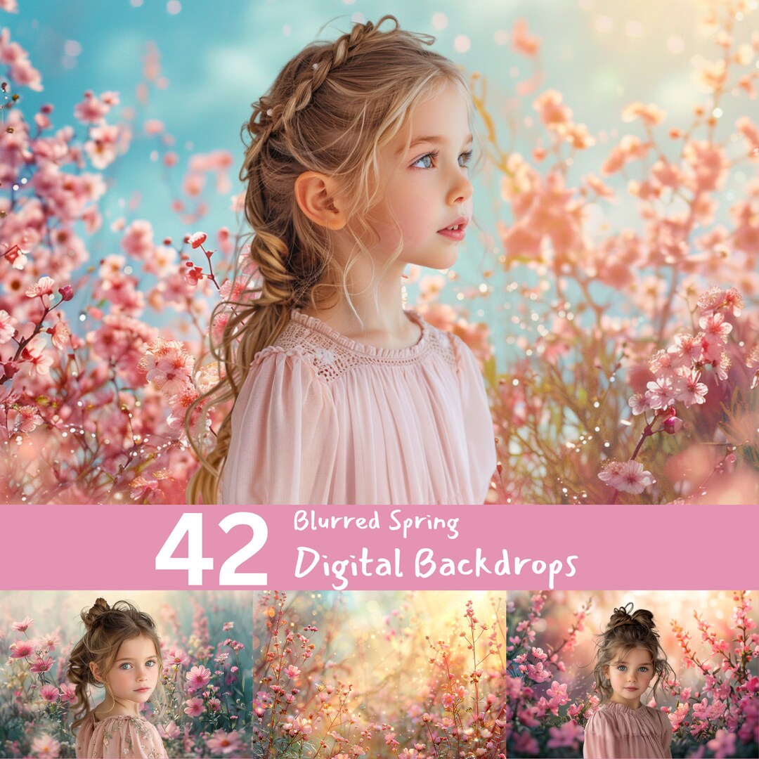 Blurred Spring Digital Backdrops, Spring's Flower Soft Focus Background ...