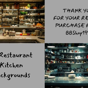 Modern Kitchen Digital Backdrops, Restaurant Kitchen Digital Background ...