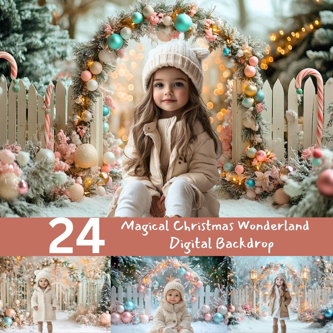 Magical Christmas Wonderland Digital Backdrop for Kids Photography ...