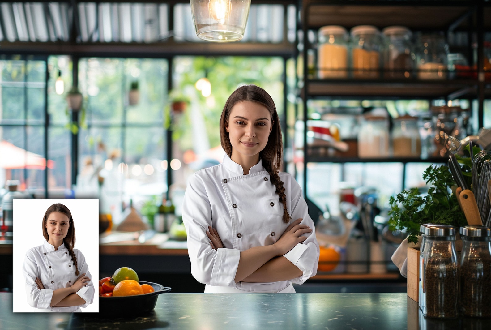 Modern Kitchen Digital Backdrops, Restaurant Kitchen Digital Background, Chef Photo, Headshot ...