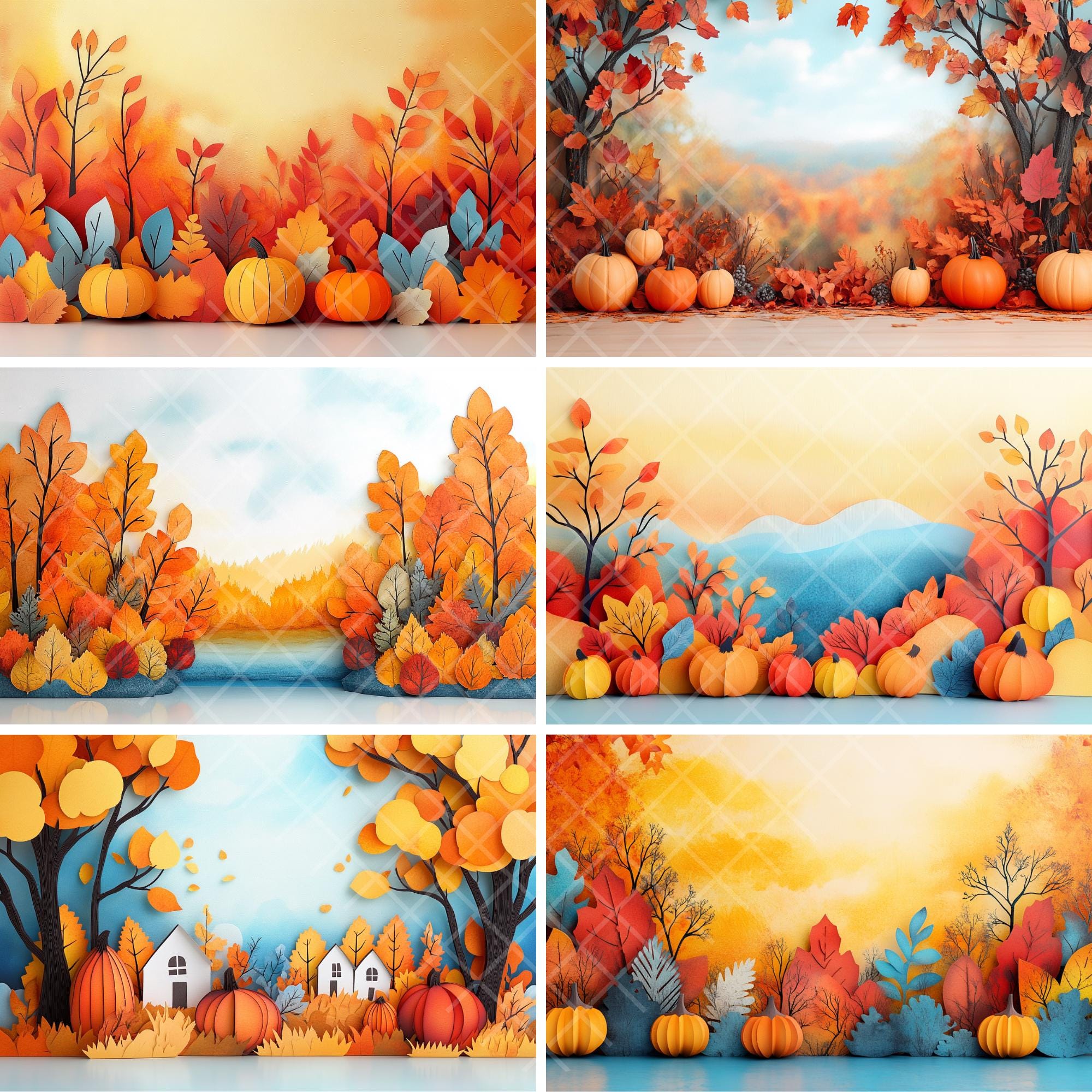 Autumn Wonderland Digital Backdrop Fall Kids Photography Background ...