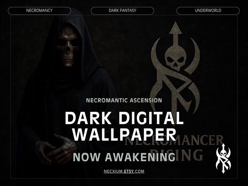 Necromancer Rising 4K Wallpaper – Dark Sigil Desktop Background ...