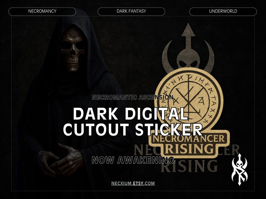 Necromancer Rising Printable Sticker – Rune-seal Cutout | Occult ...