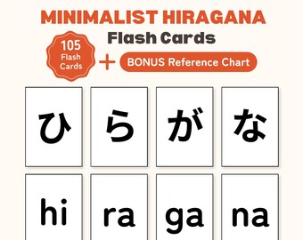Hiragana Flash Cards for Visual Learners - Instant Digital Download - Etsy