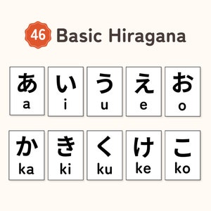 Minimalist Hiragana Flash Cards - Instant Digital Download - Etsy