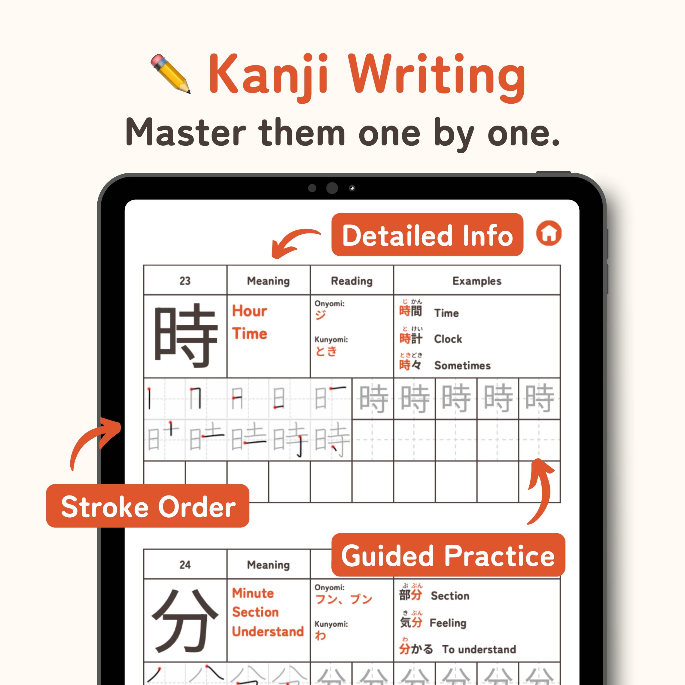 Kanji Time: Writing Practice, Reference Charts, Fun Exercises - Etsy