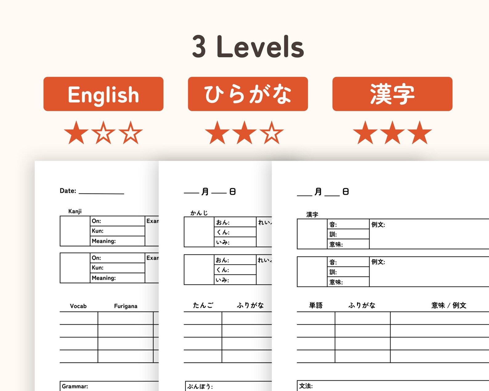 Beginner Japanese Study Tracker for Kanji, Vocabulary, and Grammar ...