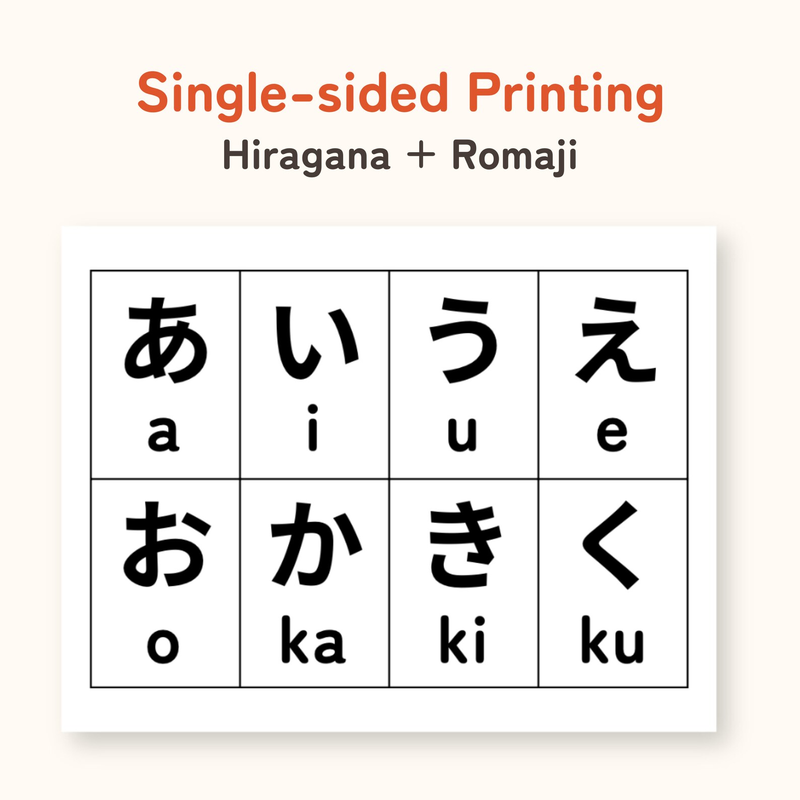Minimalist Hiragana Flash Cards - Instant Digital Download - Etsy