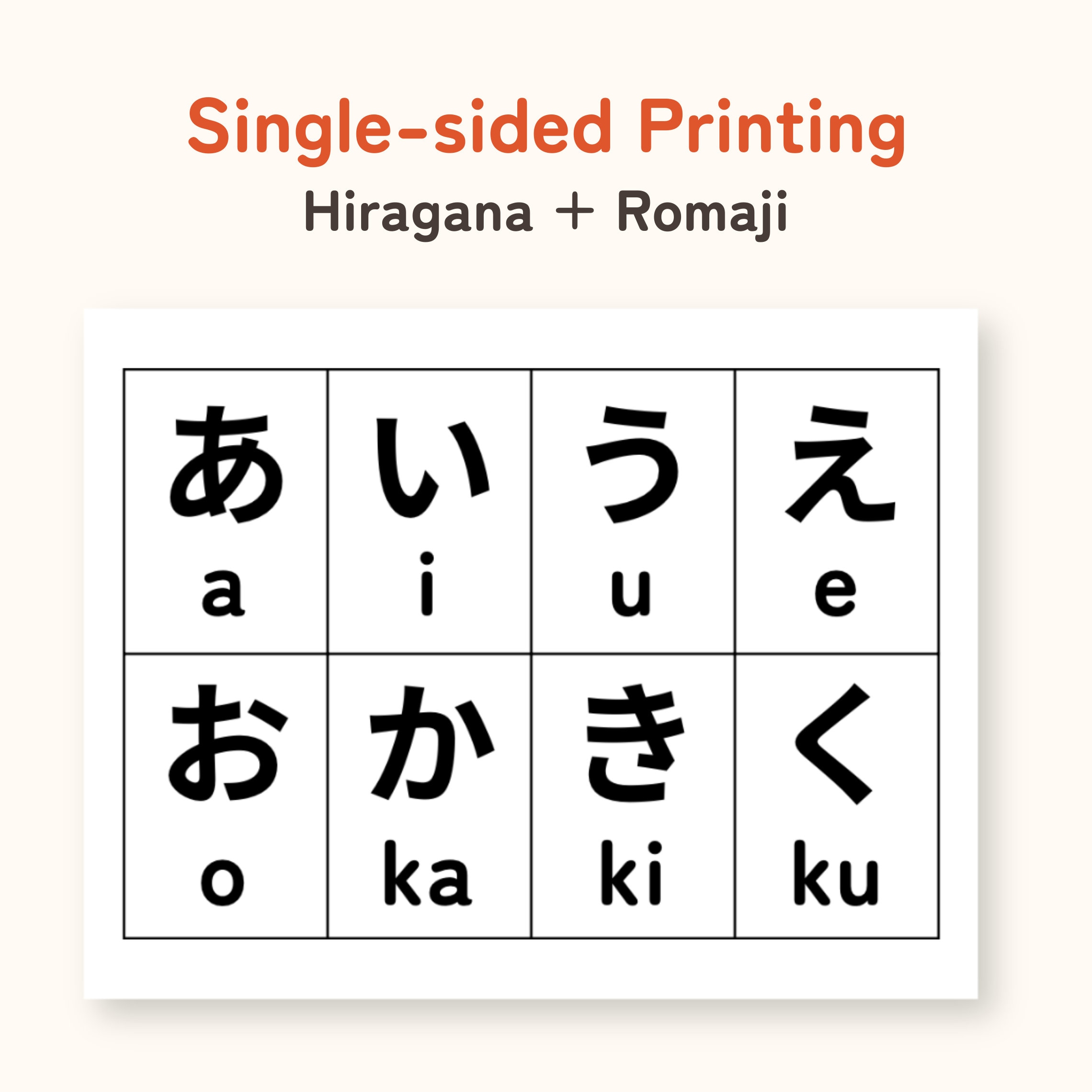 Minimalist Hiragana Flash Cards Instant Digital Download - Etsy