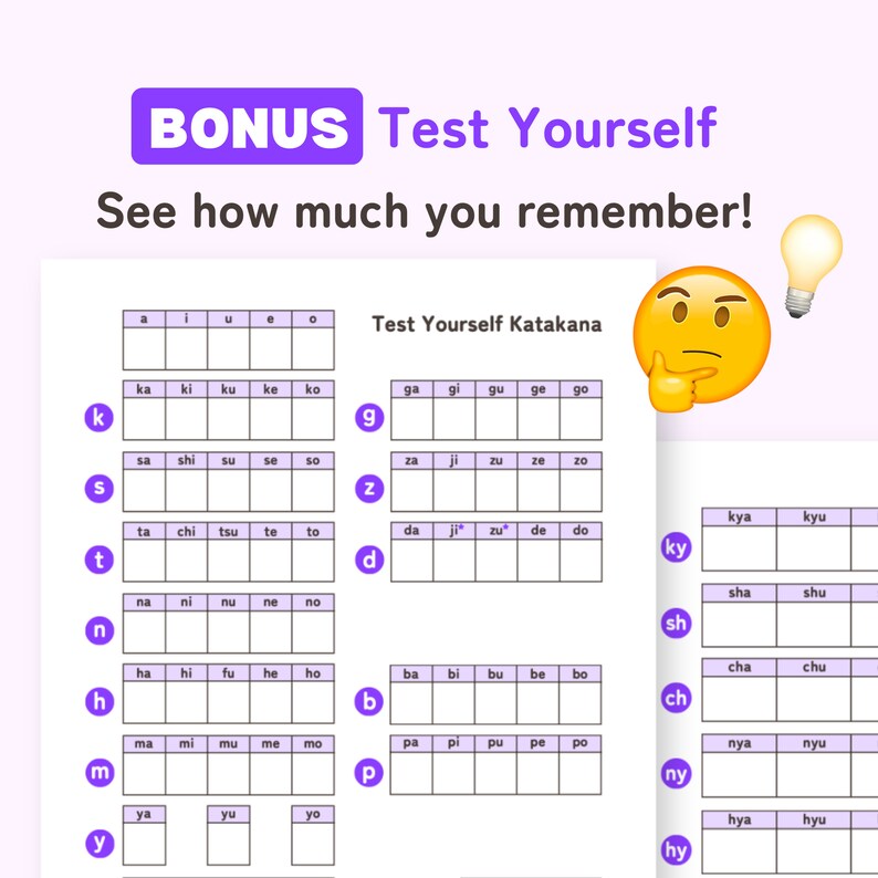 Katakana Flash Cards for Visual Learners - Instant Digital Download ...