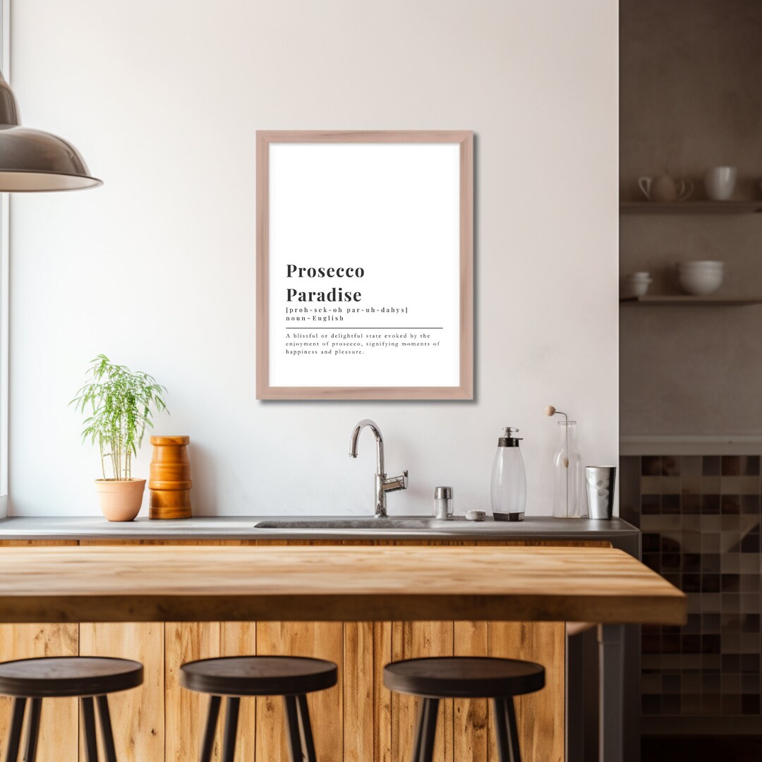 Prosecco Paradise Definition Theme Decor for Kitchen Bar Wall Art ...