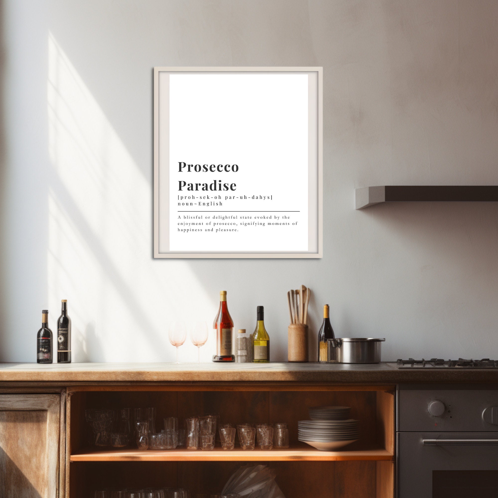 Prosecco Paradise Definition Theme Decor for Kitchen Bar Wall Art ...