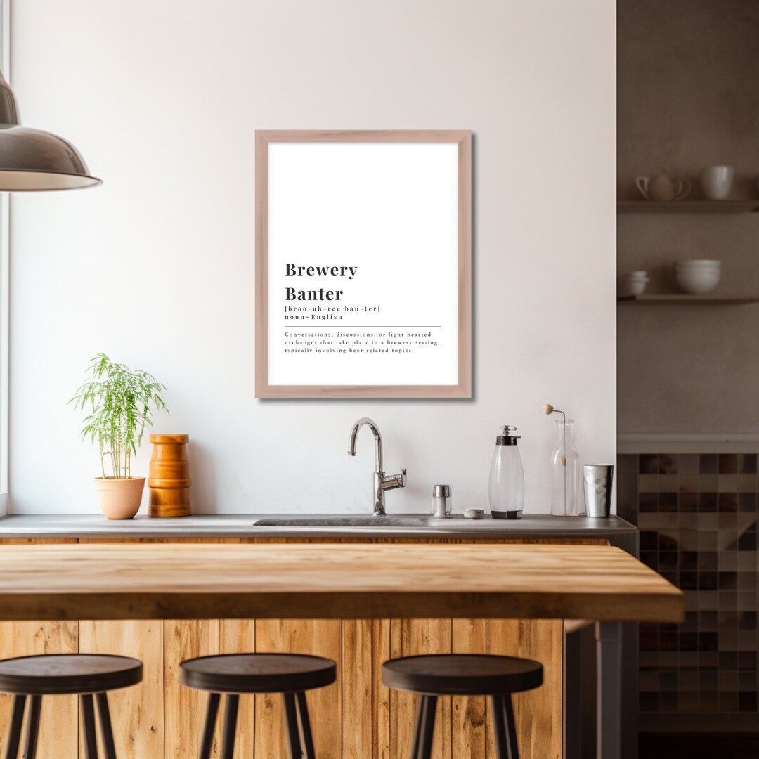 Brewery Banter Definition Man Cave Wall Art Decor Gift for Dads & Men ...