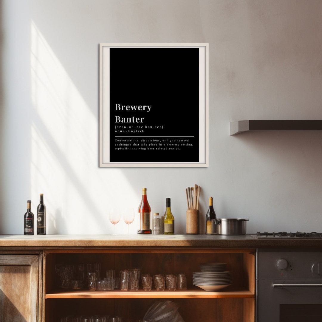 Brewery Banter Definition Man Cave Wall Art Decor Gift for Dads & Men ...