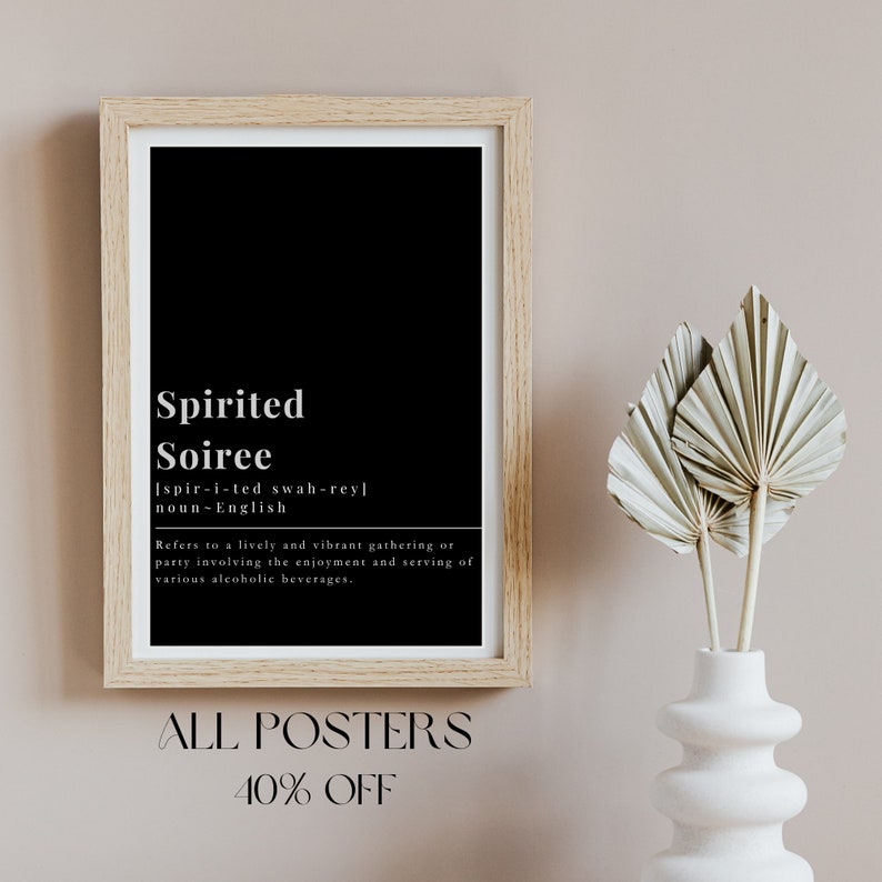 Spirited Soiree Definition Theme Decor for Kitchen Bar Wall Art ...