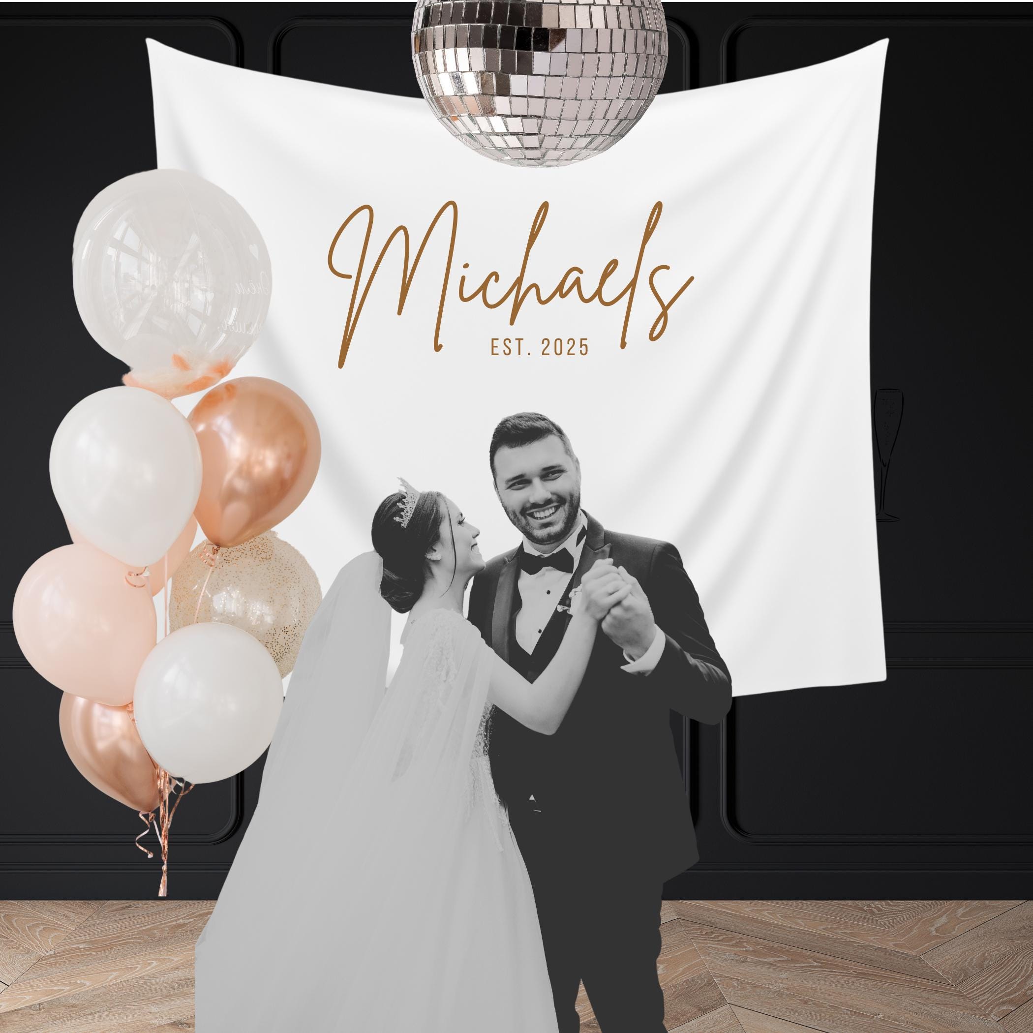 Wedding Backdrop, Minimalist Custom Ceremony Background Banner ...