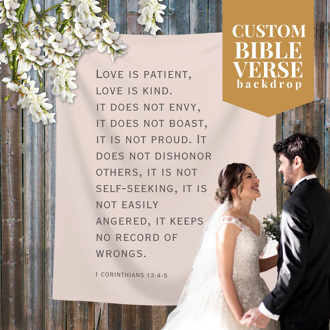 Custom Bible Verse Wedding Backdrop: Fabric Ceremony Banner - Etsy