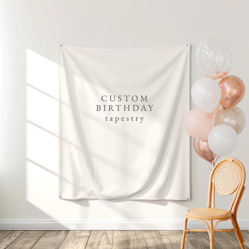 Personalized Birthday Fabric Banner: Minimalist Party Decor - Etsy