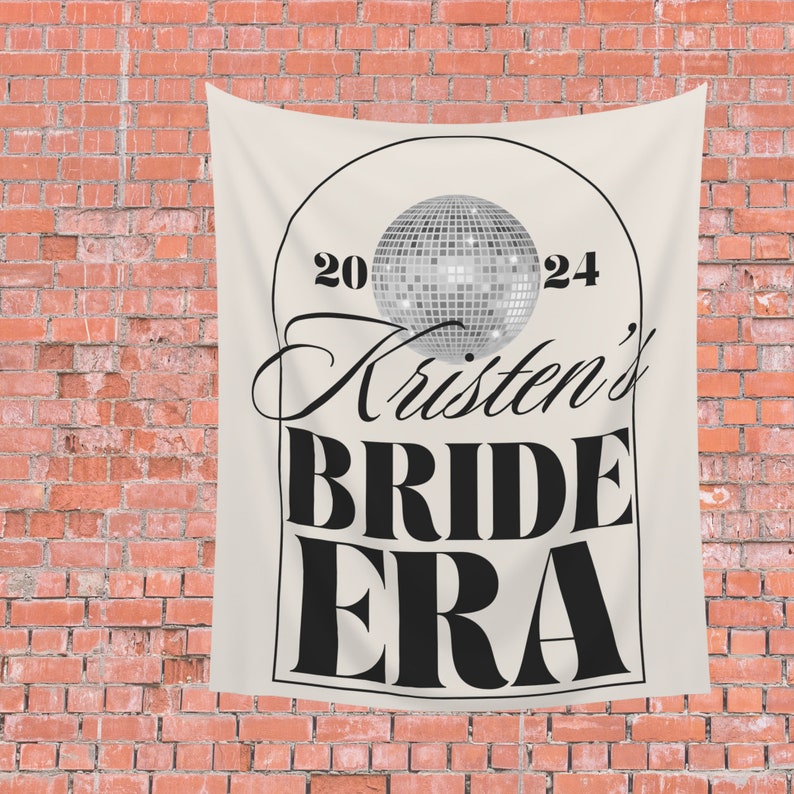 Bride Era Bachelorette Party Banner, Custom Bridal Shower Sign, Disco ...
