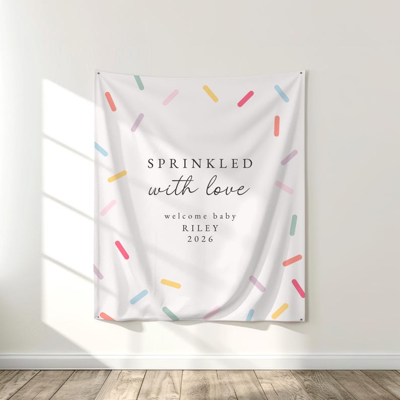 Baby Sprinkle Decoration: Sprinkled With Love Backdrop Sign - Etsy