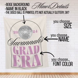 Swiftie Graduation Party Sign, Custom Name Mirrorball Grad Party Era ...