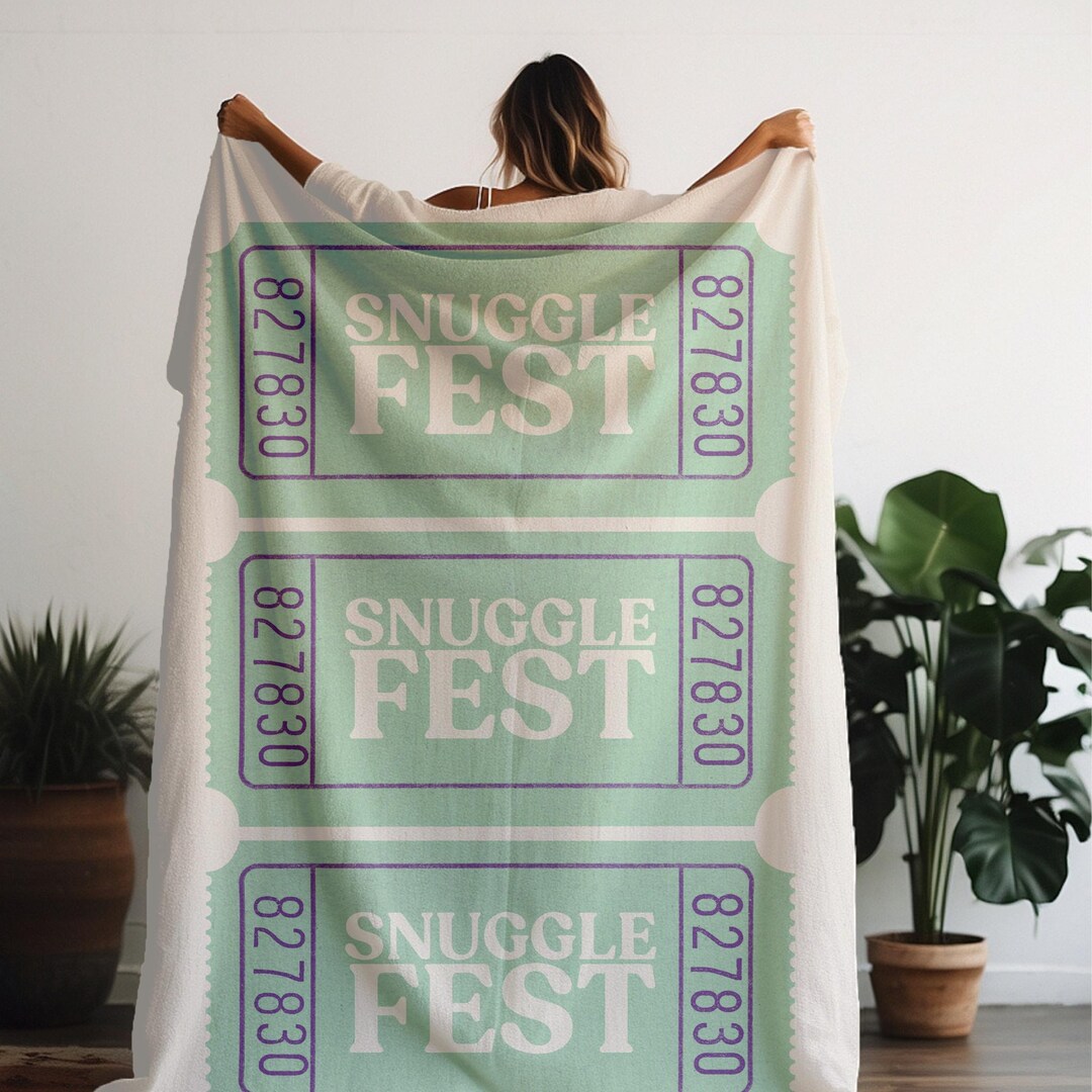 Ticket Art Print Blanket, Snuggle Fest Throw for Teenage Girls ...