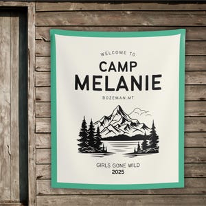Custom Camping Birthday Banner: Minimalist Outdoorsy Party Decor - Etsy