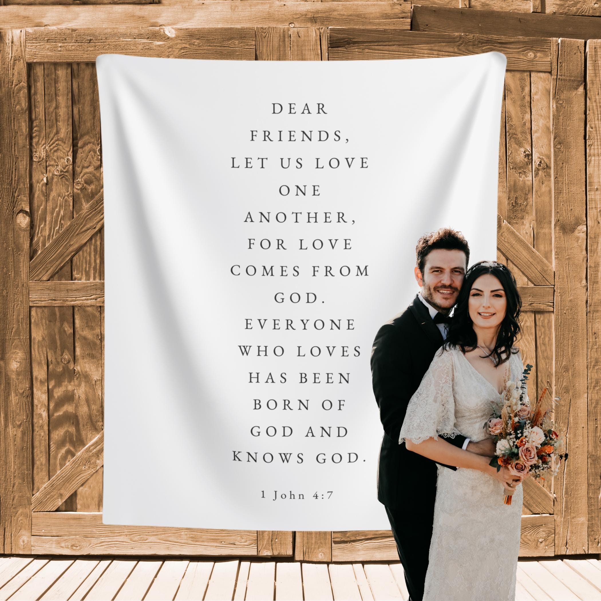 Custom Bible Verse Wedding Backdrop: Fabric Ceremony Banner - Etsy
