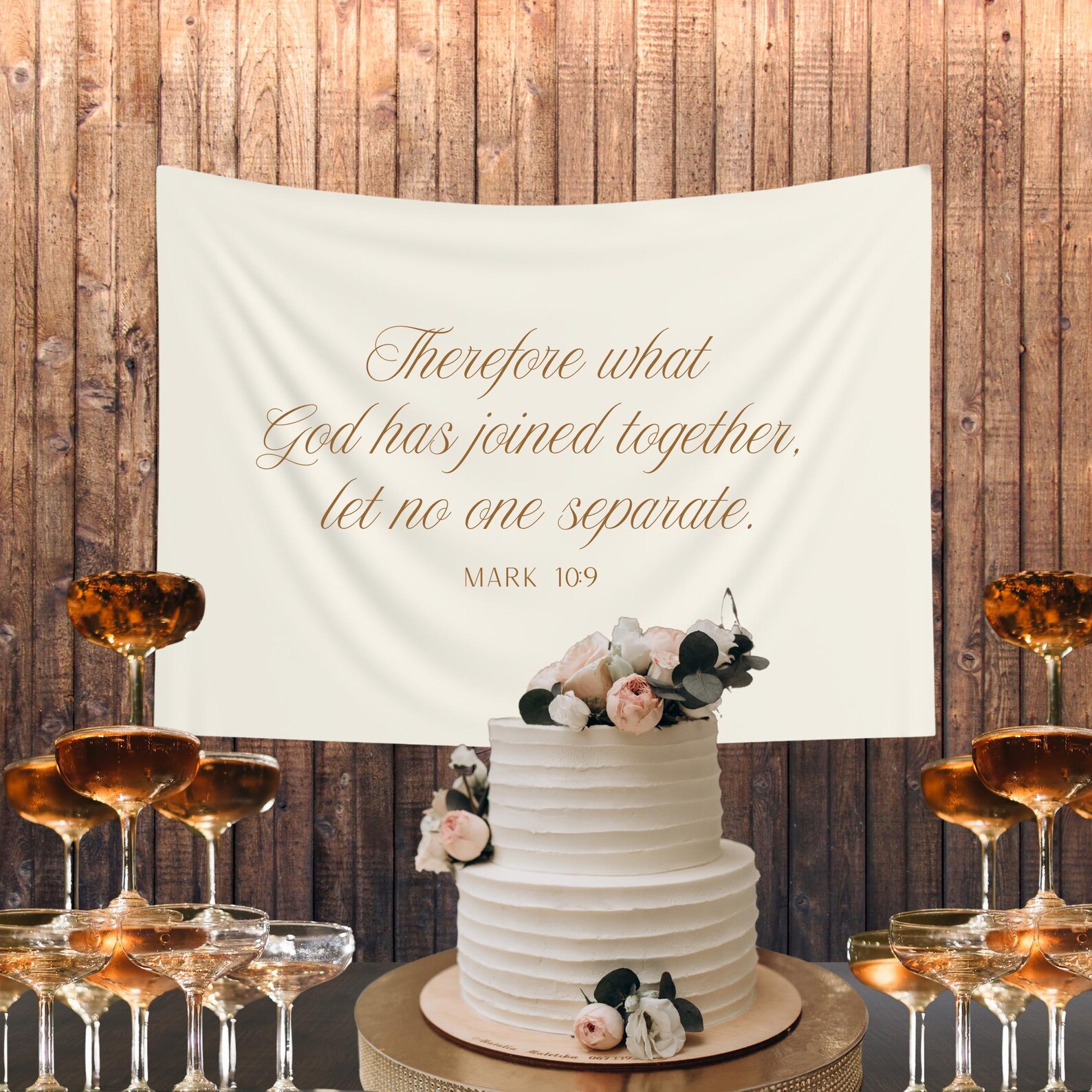 Custom Bible Verse Wedding Backdrop: Fabric Ceremony Banner - Etsy